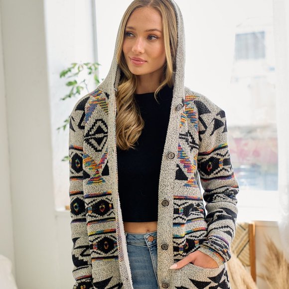 ON BLUE | Sweaters | New On Blue Sherpa Lined Hooded Sweater Cardigan ...